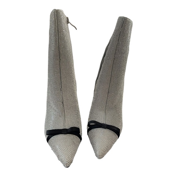 Azalea Wang | Shoes | Booties Azalea Wang Shaina Silver Black Satin ...